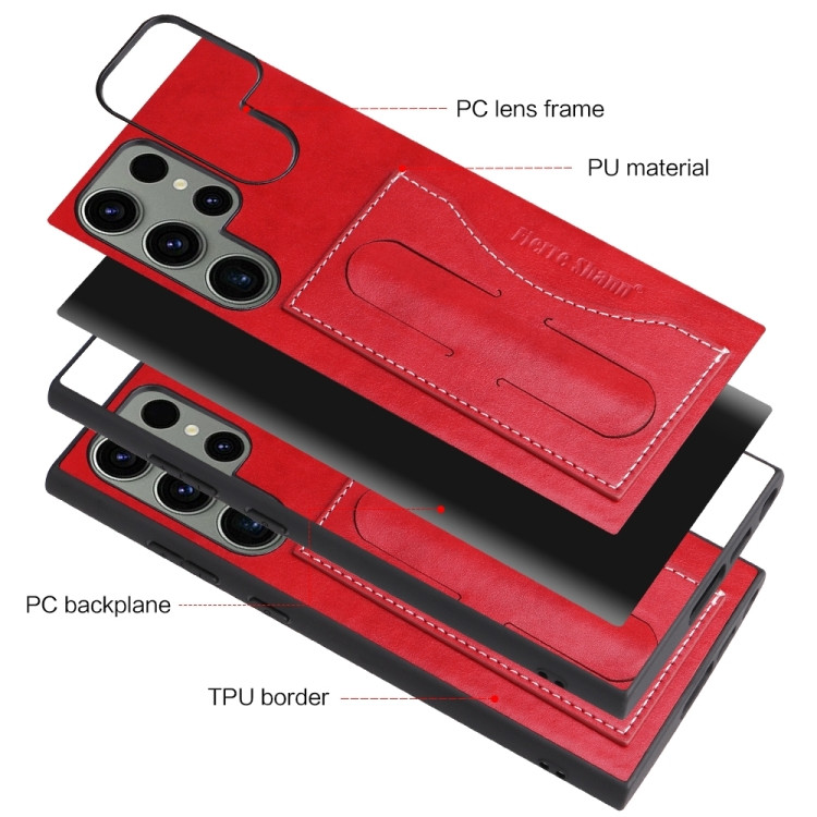 Samsung Cases - Galaxy S24 Ultra Cases Fierre Shann Leather Protective Red