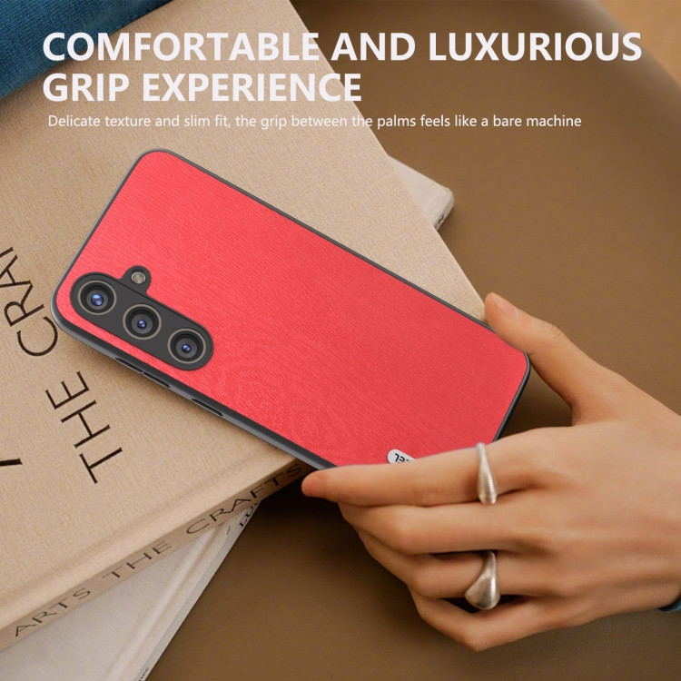 Samsung Cases - Galaxy S24+ Cases Texture Wood Red