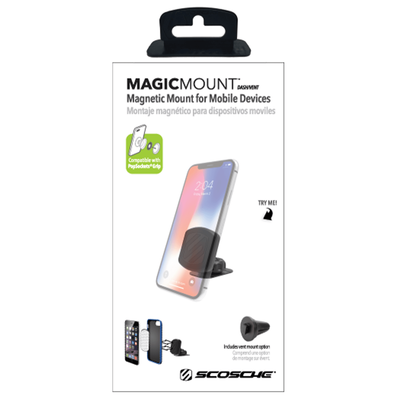 Scosche - Magicmount 2 In 1 Vent / Dash Mount - Black MAGDV-XTSP1
