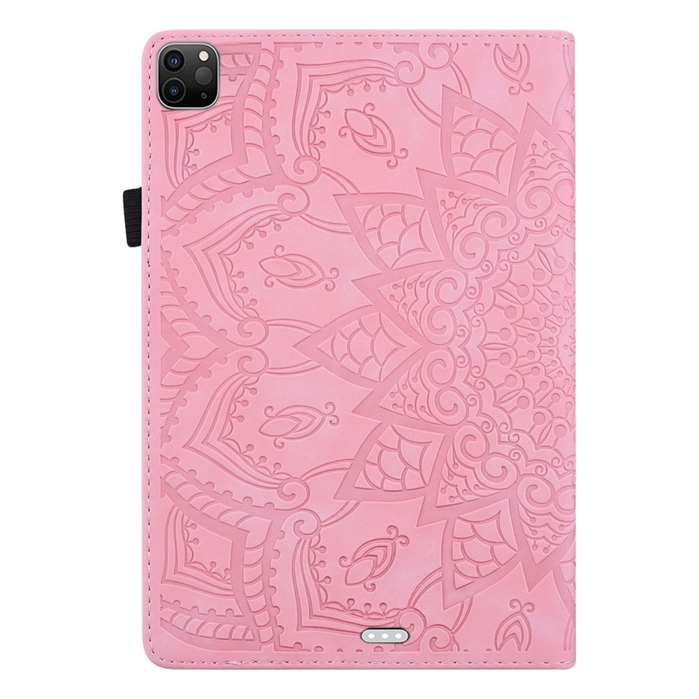 iPad Pro 13 2024 Calf Texture Embossed Leather Tablet Case - Pink