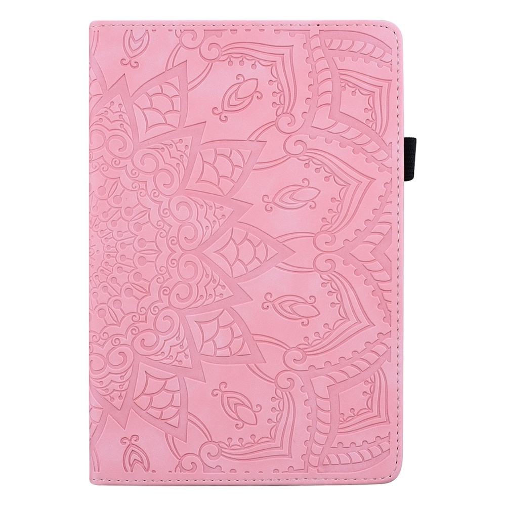 iPad Pro 11 2024 Calf Texture Embossed Leather Tablet Case - Pink