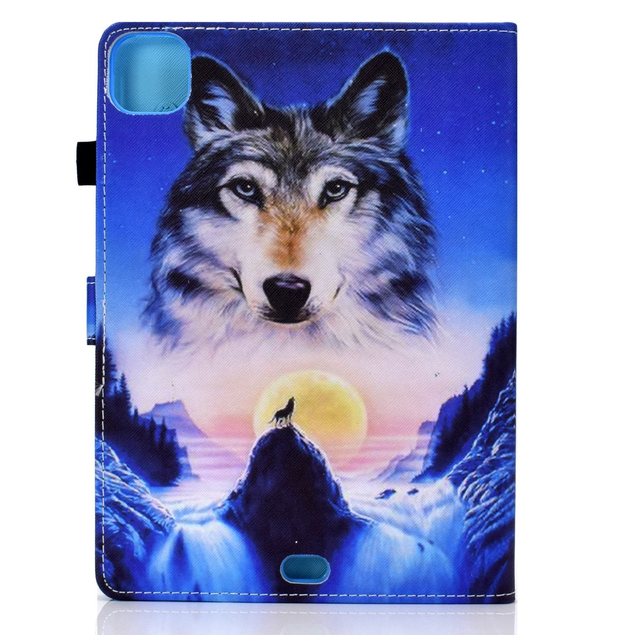 iPad Pro 11 2024 Painted Stitching Smart Leather Tablet Case - Wolf