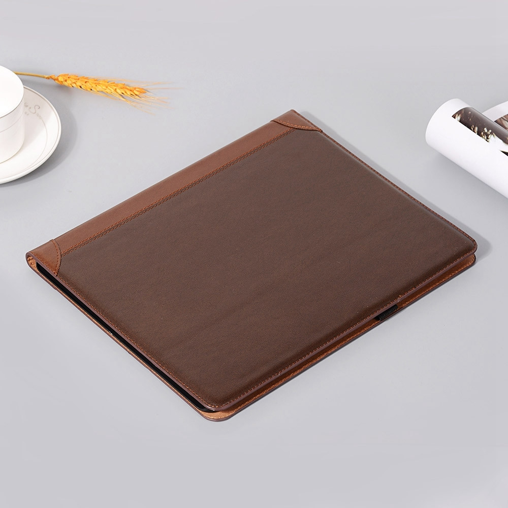 iPad Pro 13 2024 Book Style Stitching Leather Tablet Case - Coffee