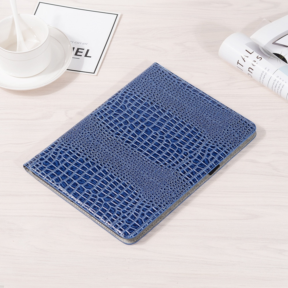 iPad Pro 13 2024 Crocodile Texture Leather Tablet Case - Blue