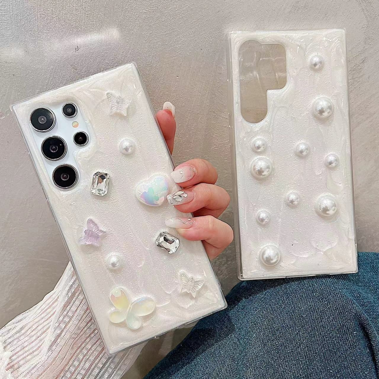 Samsung Galaxy S25 Ultra 5G Cream Gum Decoden TPU Phone Case - Pearl
