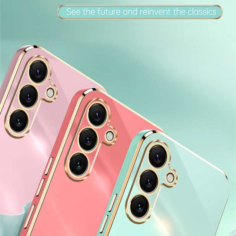 Samsung Galaxy S25 5G XINLI Straight 6D Plating Gold Edge TPU Phone ...
