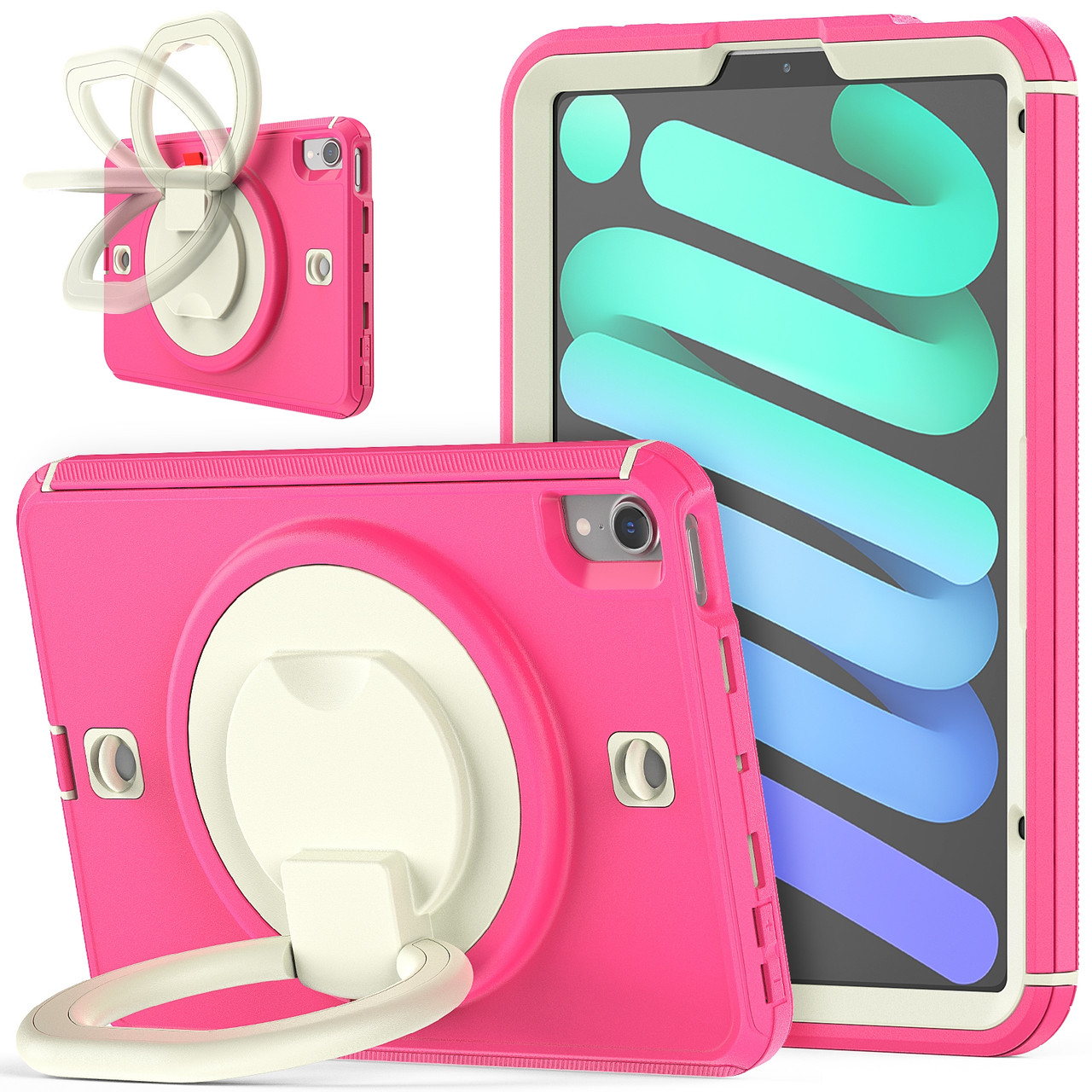 iPad mini 7 (2024) / mini 6 (2021) TPU Hybrid PC Tablet Case - Rose Red