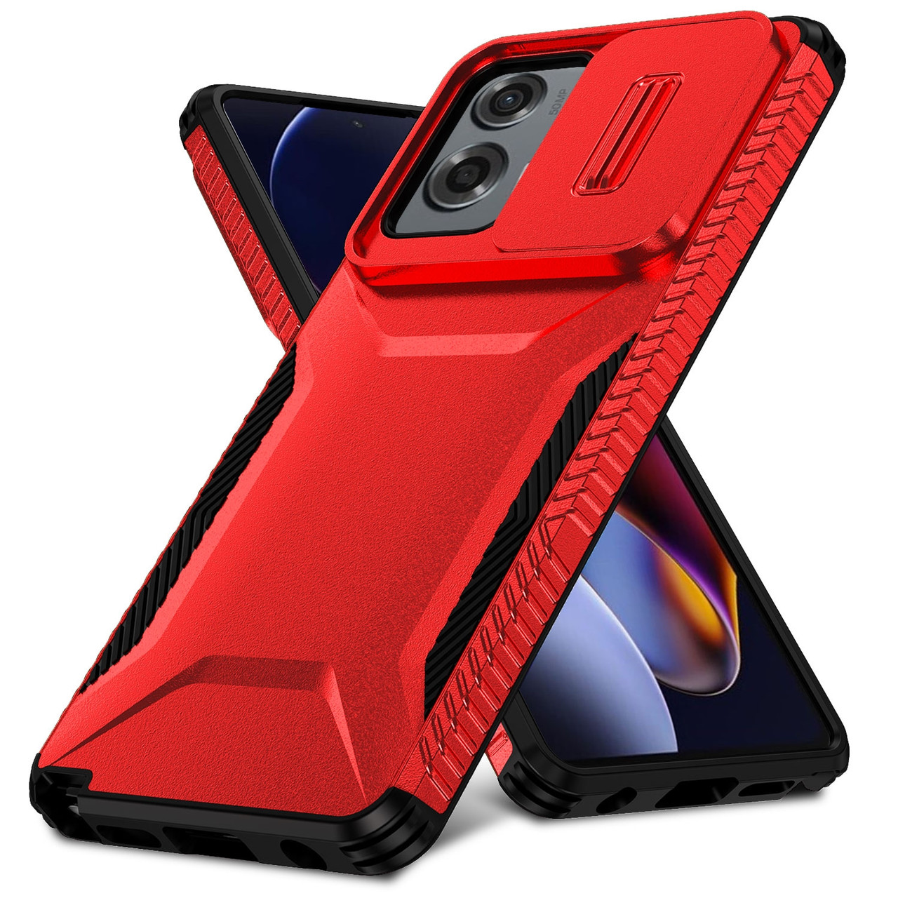 Moto G Stylus 5G 2024 Sliding Camshield Phone Case - Red