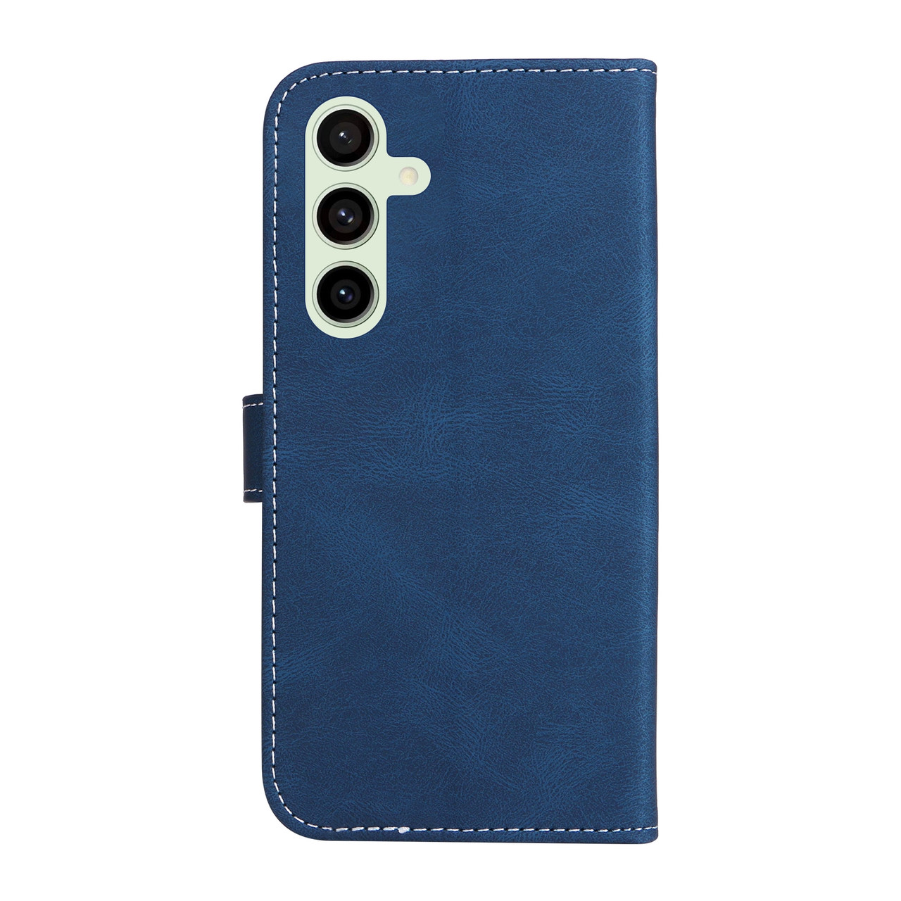 Samsung Galaxy S24 FE Three Color Splicing Leather Phone Case - Blue