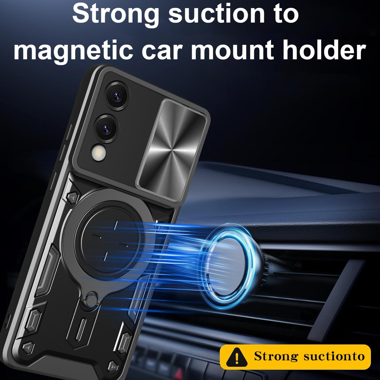 Samsung Galaxy S25 Edge 5G CD Texture Sliding Camshield Magnetic Holder ...