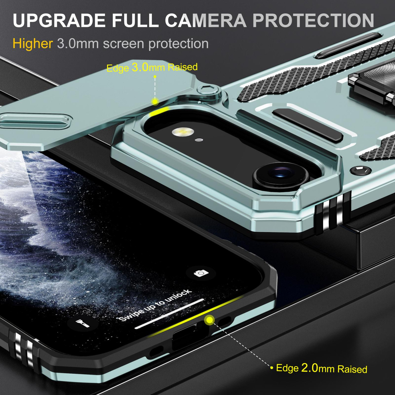 iPhone Air Armor PC + TPU Camera Shield Phone Case - Alpine Green
