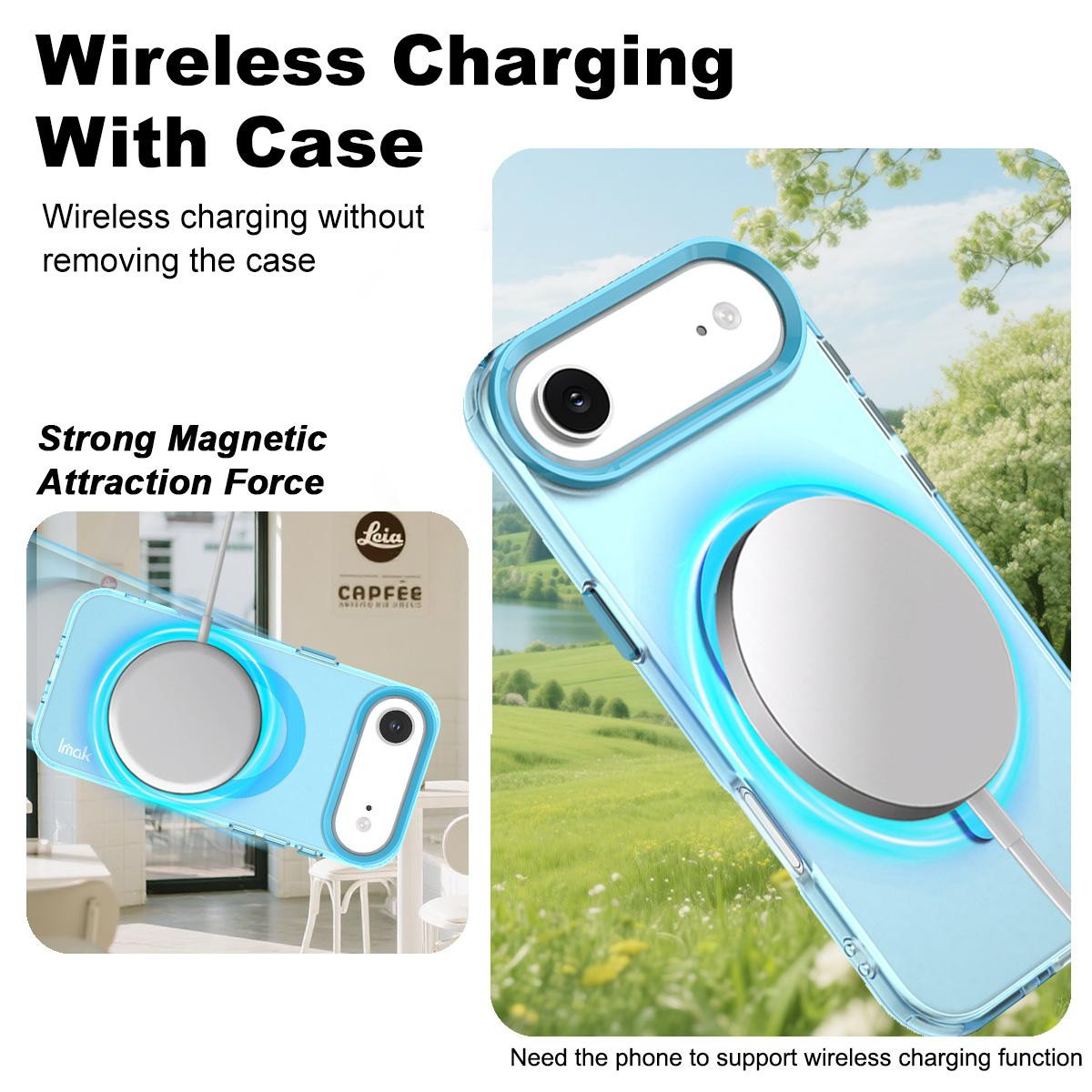 iPhone Air IMAK Candy Series Shockproof MagSafe Phone Case - Blue