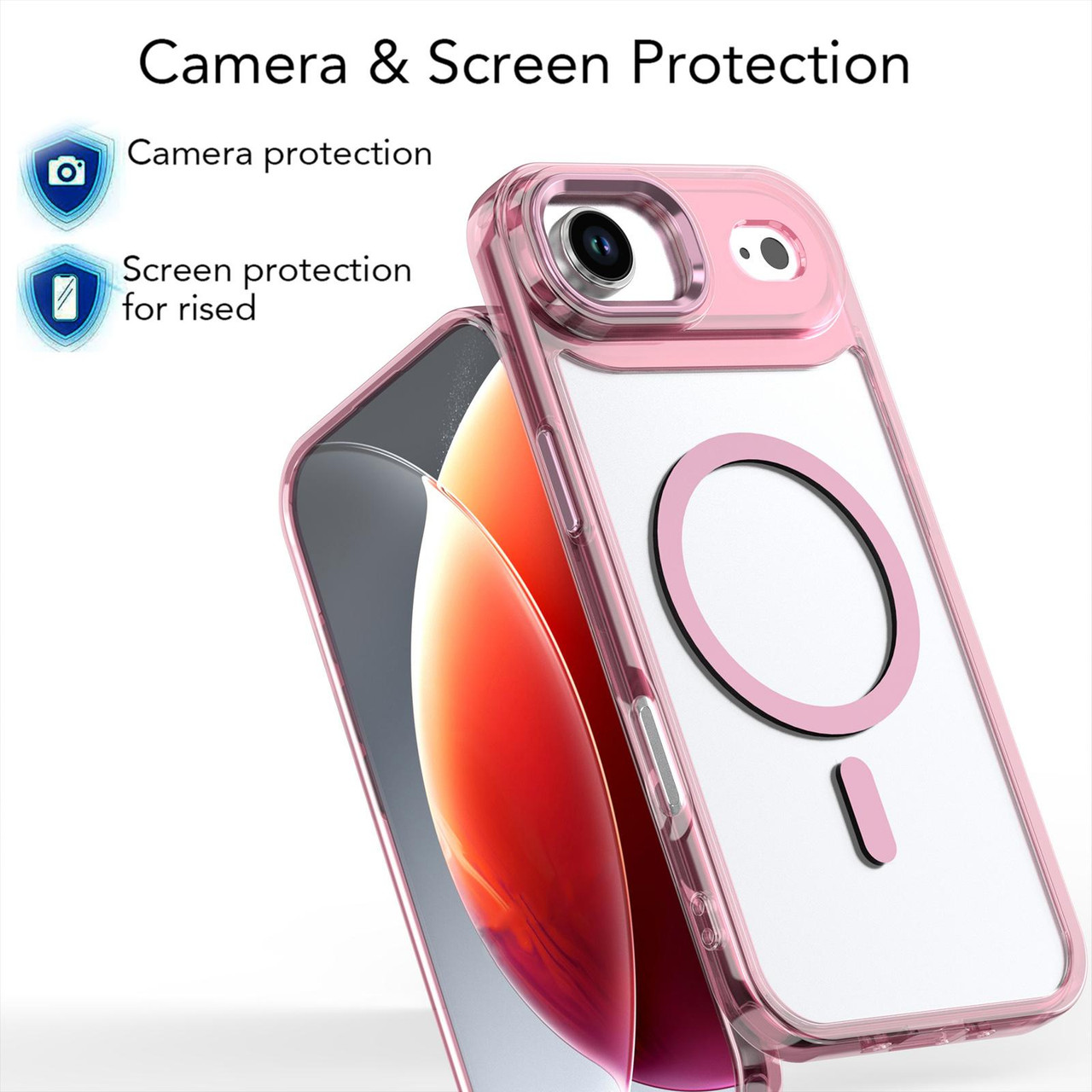 iPhone Air MagSafe Magnetic Clear Phone Case - Pink