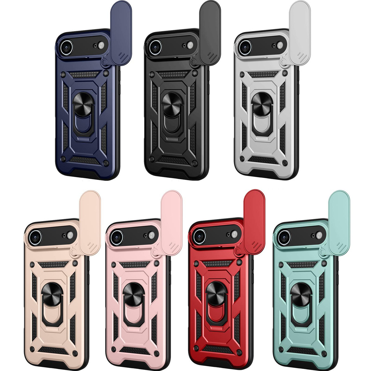 iPhone Air Sliding Camera Cover Design TPU+PC Phone Case - Black