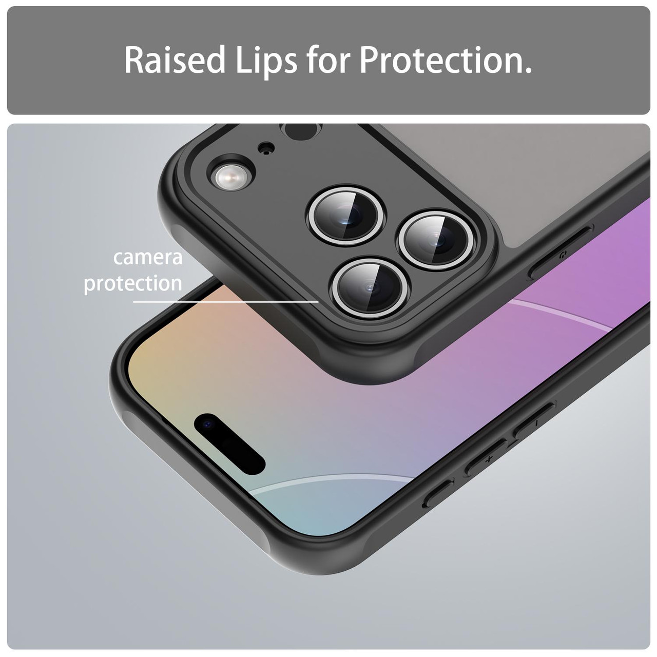 iPhone 17 Pro Fan Dun Series TPU Hybrid PC Frosted Phone Case - Black