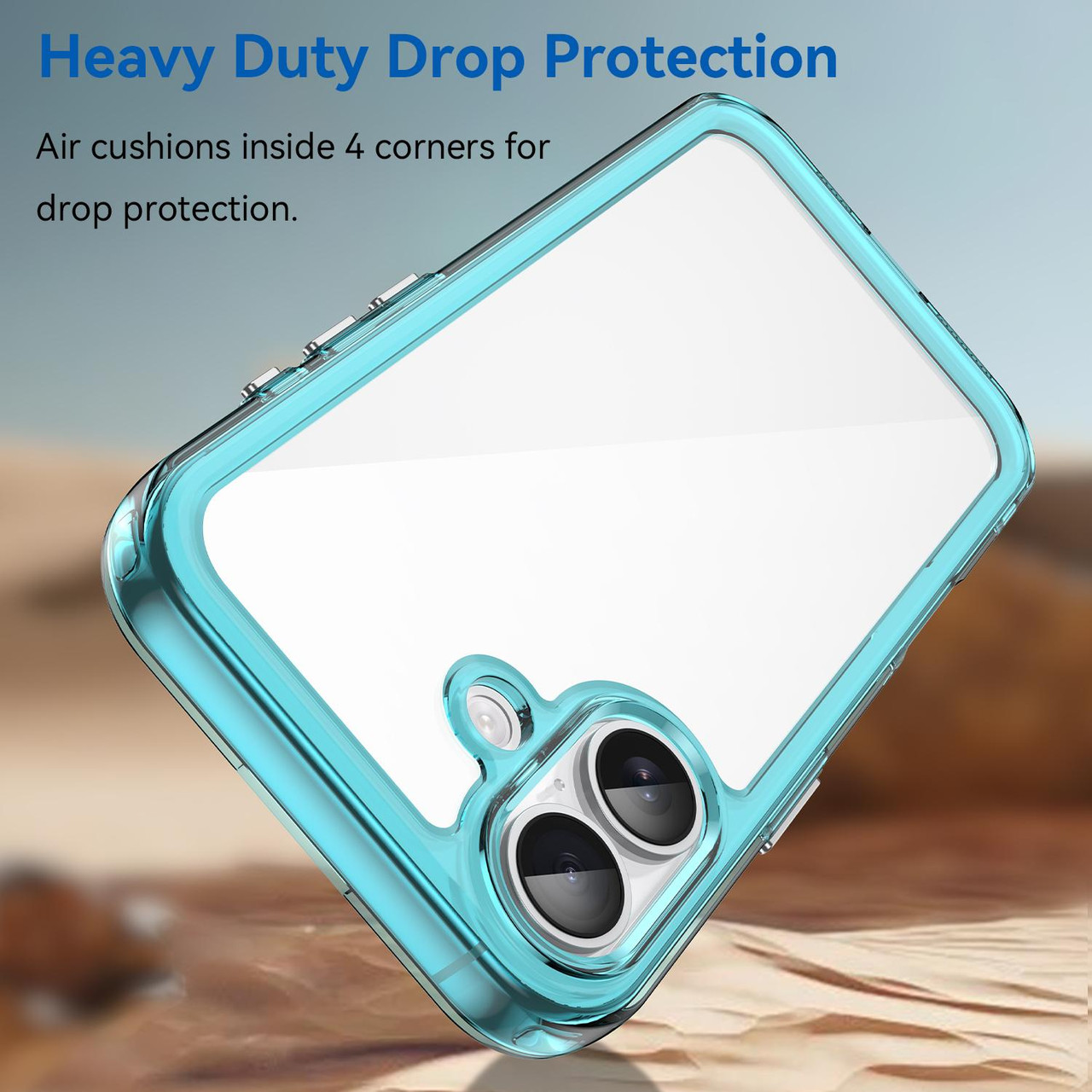 iPhone 17 Colorful Series Acrylic + TPU Phone Case - Transparent Blue