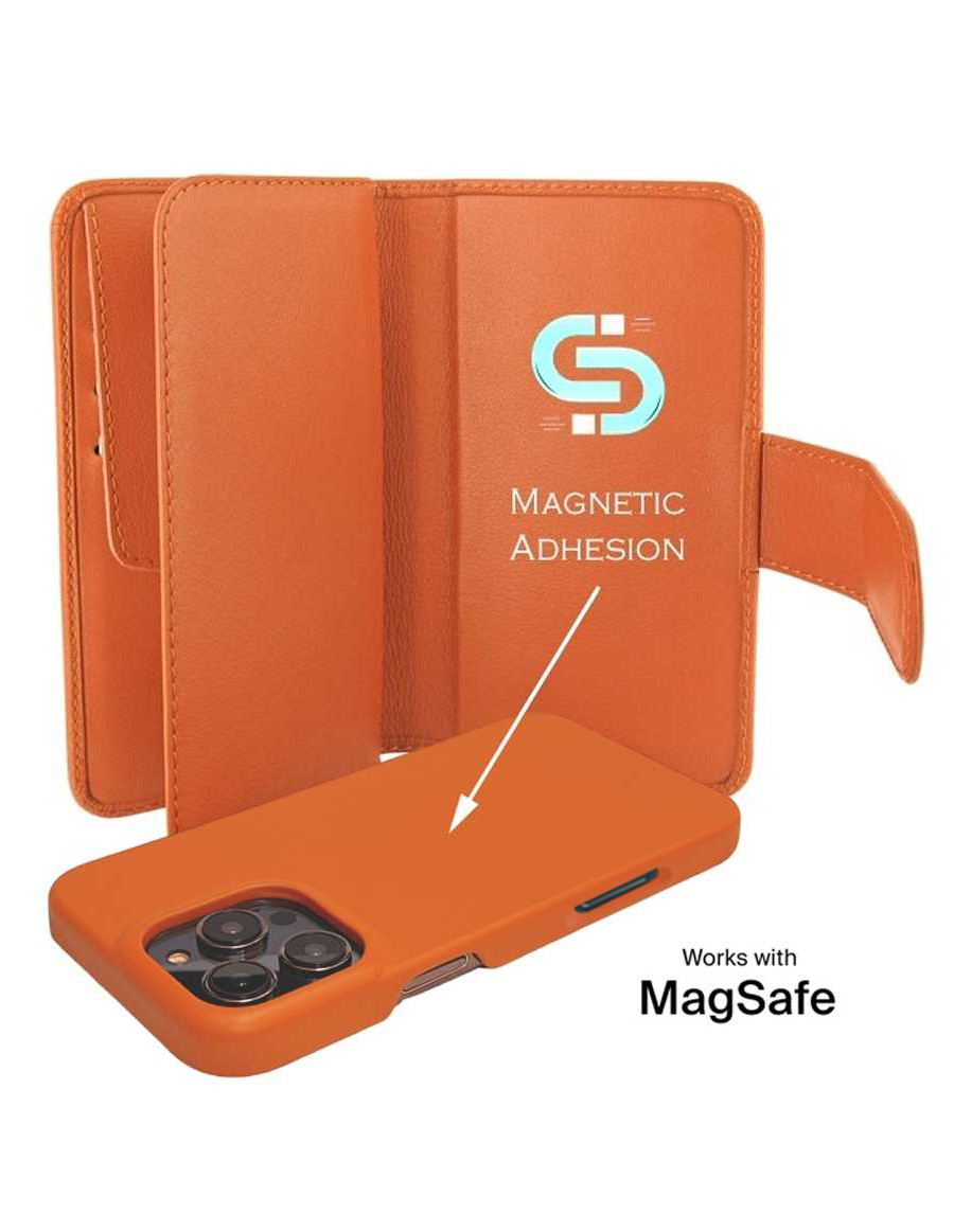Piel Frama 535 Orange Crocodile WalletMagnum Leather Case for iPhone 17 Pro