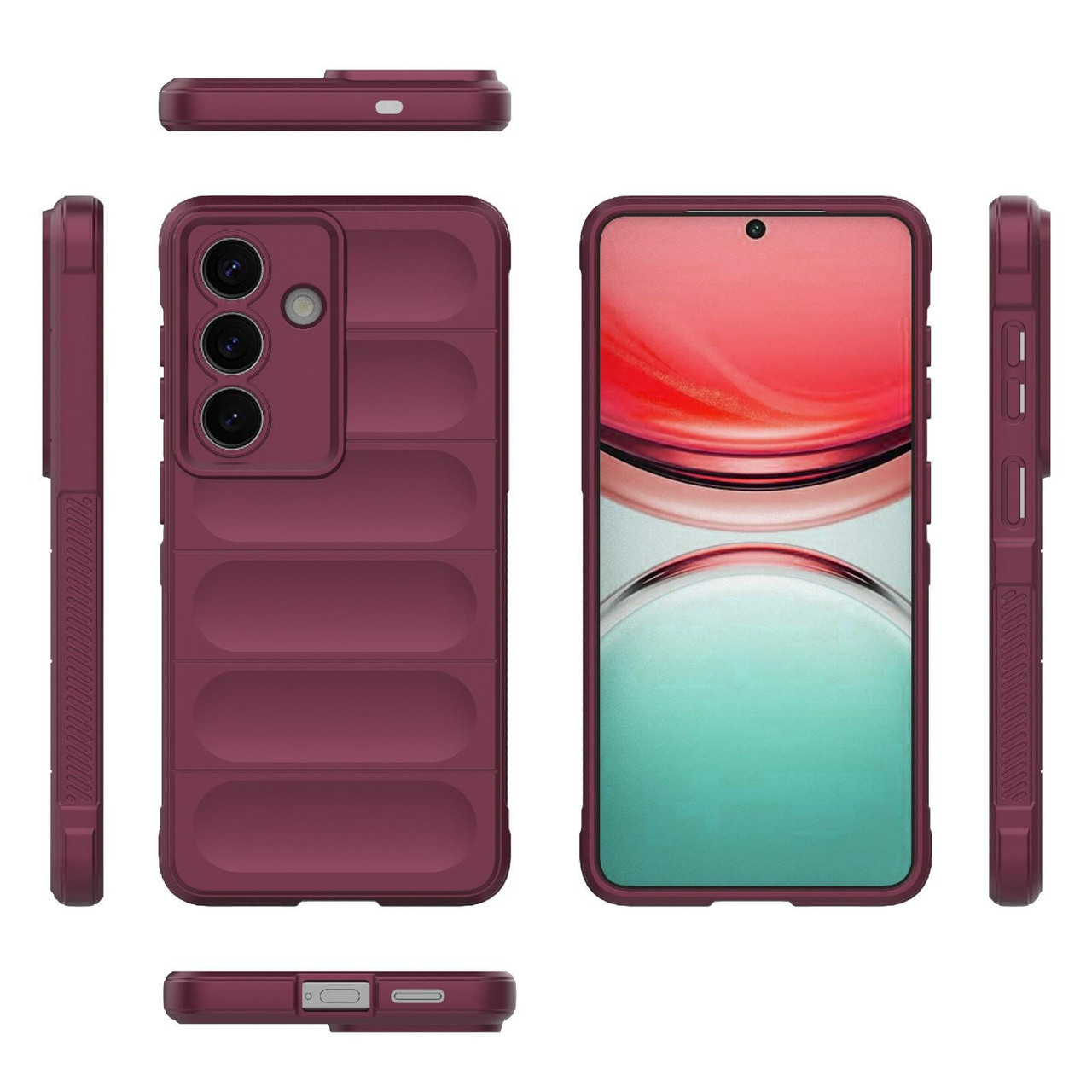 Samsung Galaxy S26 Magic Shield TPU + Flannel Phone Case - Wine Red