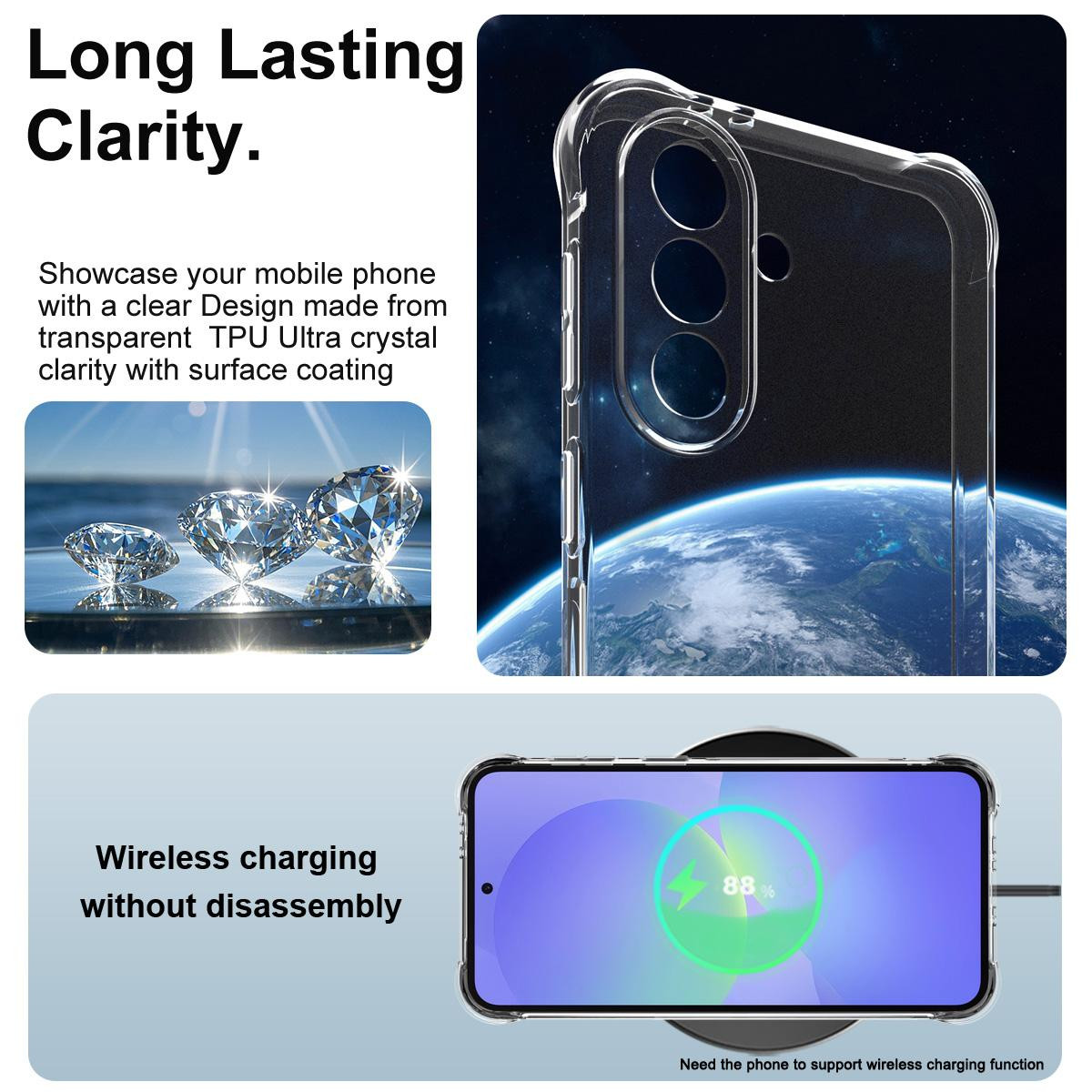 Samsung Galaxy A37 5G imak Shockproof Airbag TPU Phone Case - Transparent