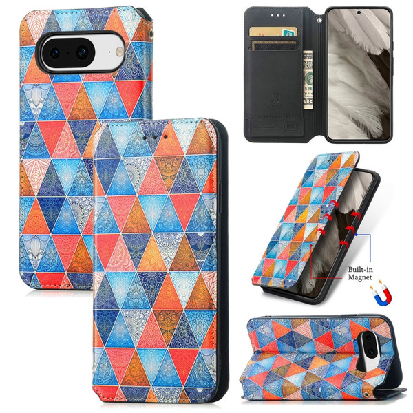 Google Cases - Pixel 8 Pro Cases Leather Magnetic RFID Blue Red