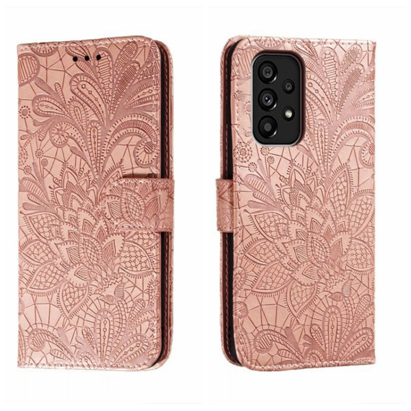 Samsung Cases - Galaxy A54 5G Cases Flip Flower Leather Gold Rose