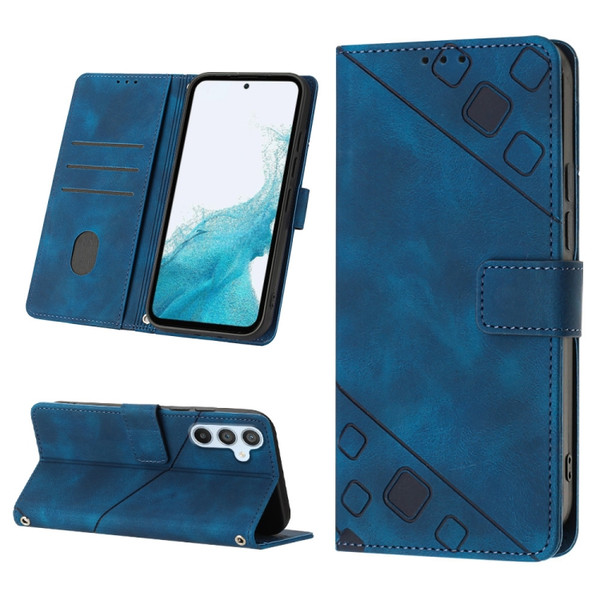 Samsung Cases - Galaxy A54 5G Cases Embossed Leather Blue
