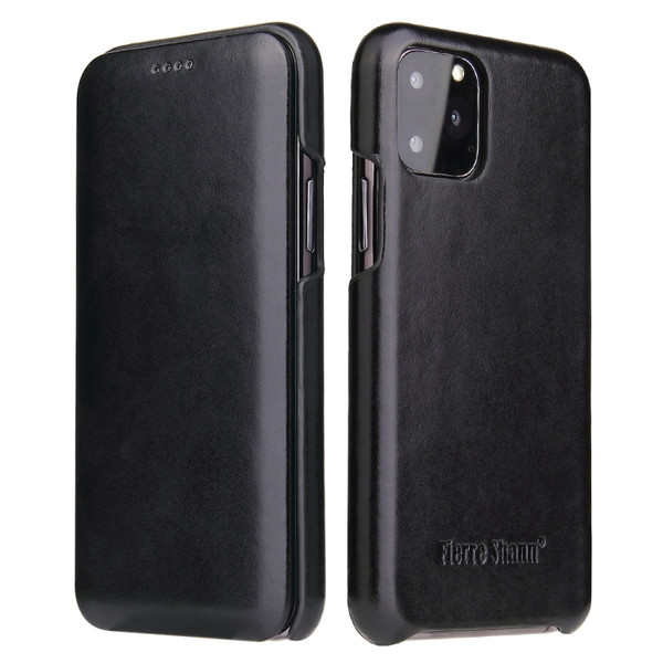 iPhone Cases - iPhone 11 Pro Cases Fierre Shann Flip Leather Magnetic Black