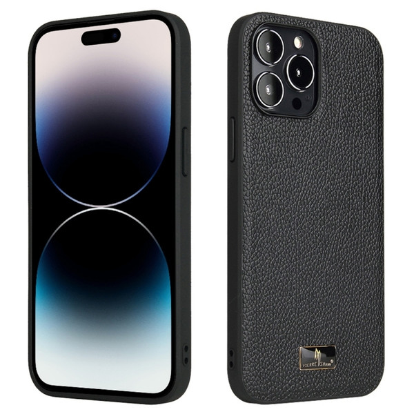 iPhone Cases - iPhone 15 Pro Cases Fierre Shann Leather Texture Black