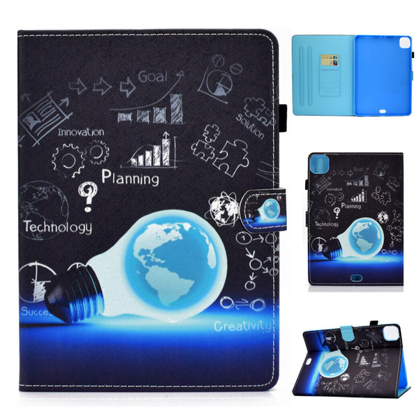 iPad Pro 11 2024 Painted Stitching Smart Leather Tablet Case - Lamp Bulb