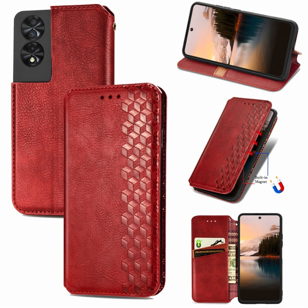 Phone Cases - TCL Leather Magnetic Red
