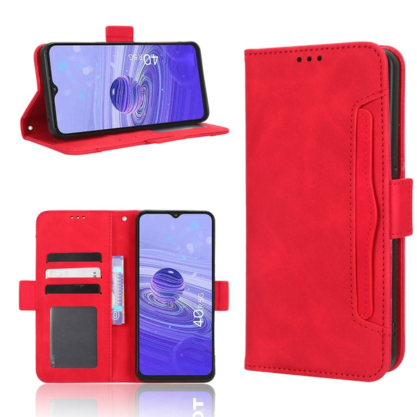 Phone Cases - TCL Card Leather Slots Texture Red