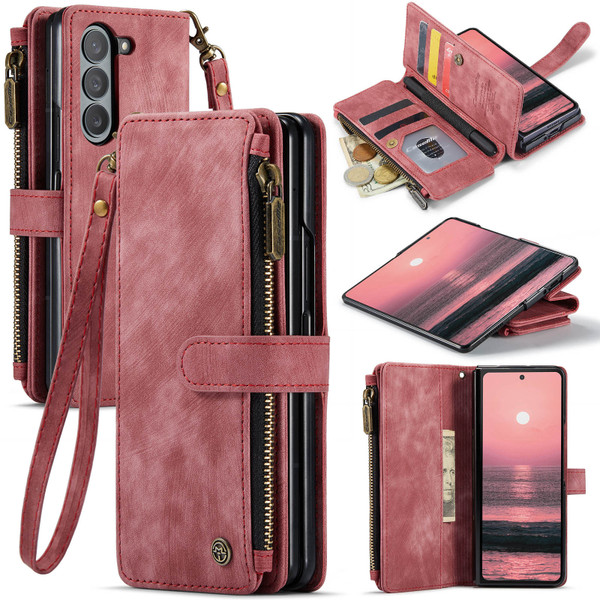 Samsung Galaxy Z Fold6 5G CaseMe C30 Multifunctional Card Slots Zipper ...