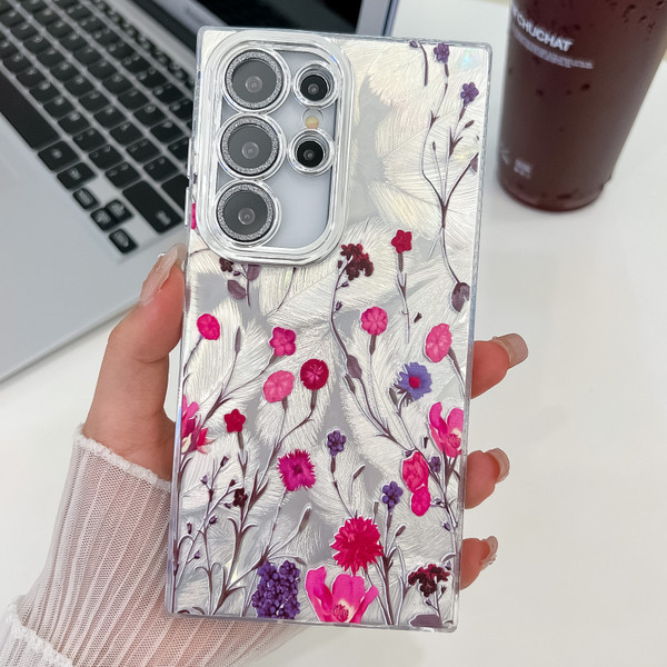 Samsung Galaxy S25 Ultra 5G Electroplating Flowers Plants Texture TPU ...