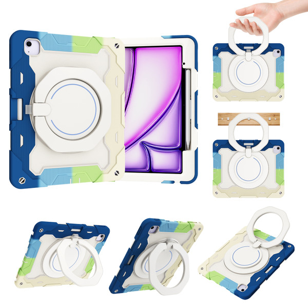 iPad Air 13 2024 / 2025 Armor Portable Rotating Ring Holder Silicone ...