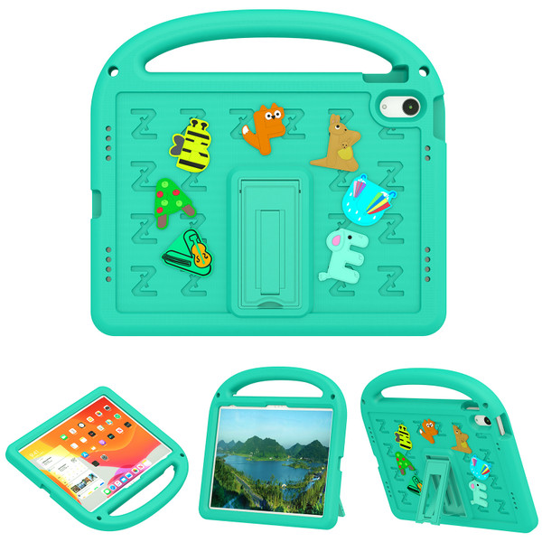 iPad 2025 / 2022 Cartoon Sparrow EVA Shockproof Tablet Case - Glacier Green