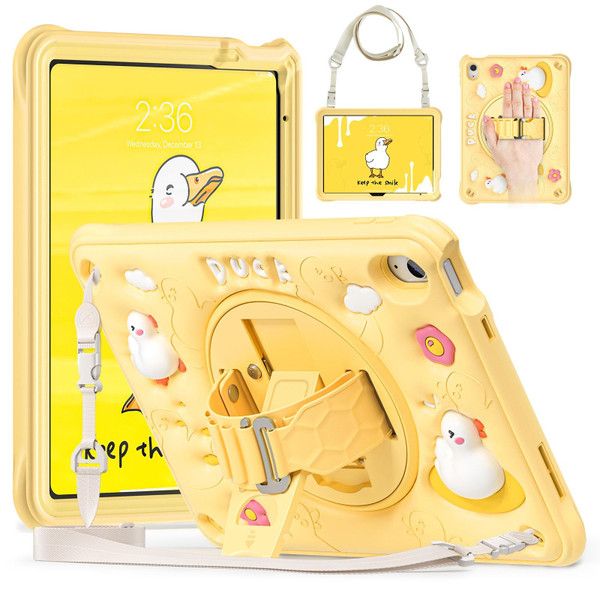 iPad 2025 / 2022 Duck Rotation Kickstand Silicone Hybrid PC Tablet Case ...