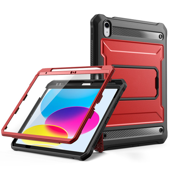 iPad 2025 / 2022 Explorer Tablet Protective Case with Pen Slot - Red