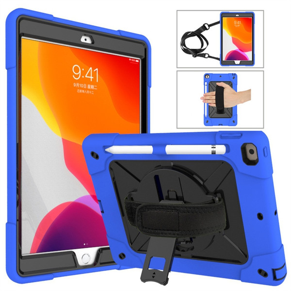 iPad 10.2 Contrast Color Silicone + PC Combination Case with Holder ...