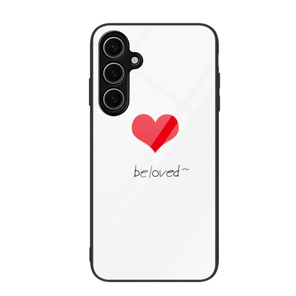 Samsung Galaxy S24 FE Colorful Painted Glass Phone Case - Red Heart