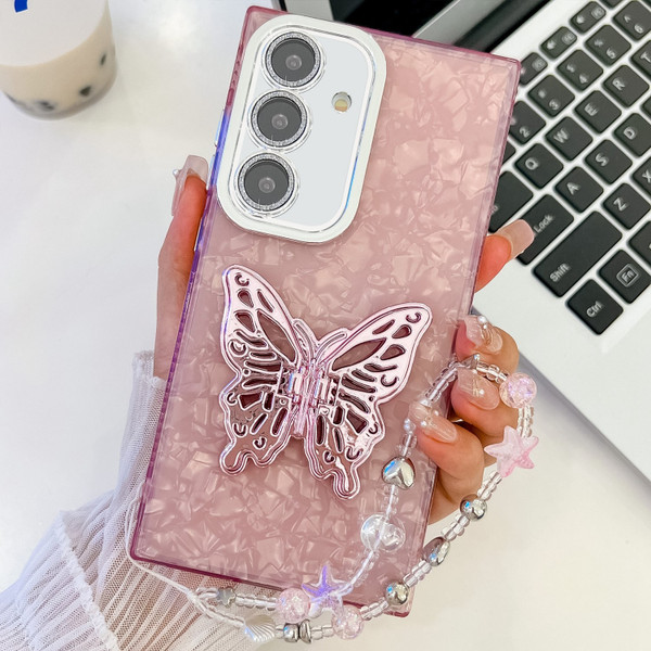 Samsung Galaxy S24 FE Plating Glitter Lens Film Texture Butterfly ...