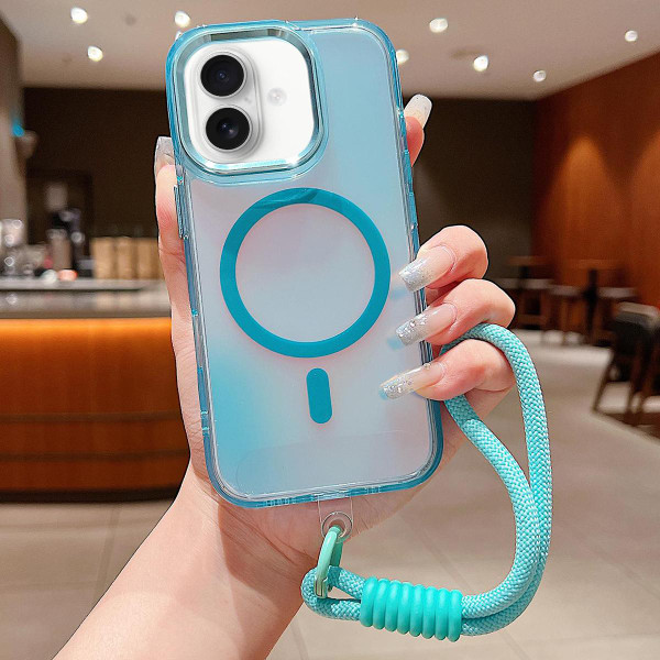 iPhone 17 Bright Shadow Magsafe Discoloration Phone Case with Wrist ...