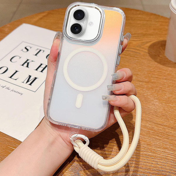 iPhone 17 Bright Shadow Magsafe Discoloration Phone Case with Wrist ...