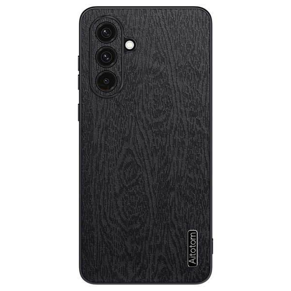 Samsung Galaxy A16 5G Tree Bark Leather Shockproof Phone Case - Black