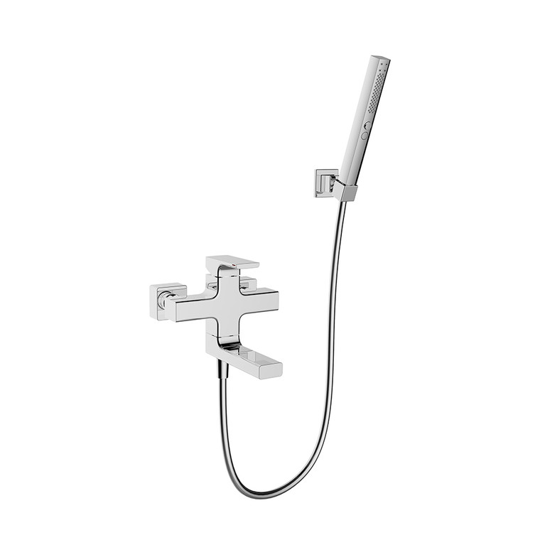 Kohler Strayt ก๊อกผสมลงอ่างอาบน้ำและยืนอาบแบบติดผนังพร้อมฝักบัวสายอ่อน