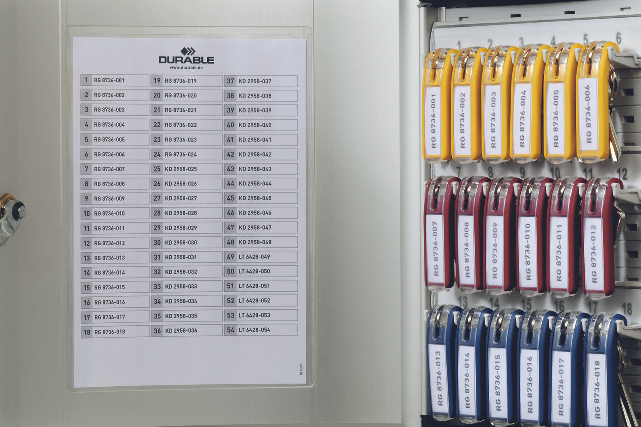 Wall Mounted Secure Key Cabinet w/ Keyed Lock, Holds 54 Tags