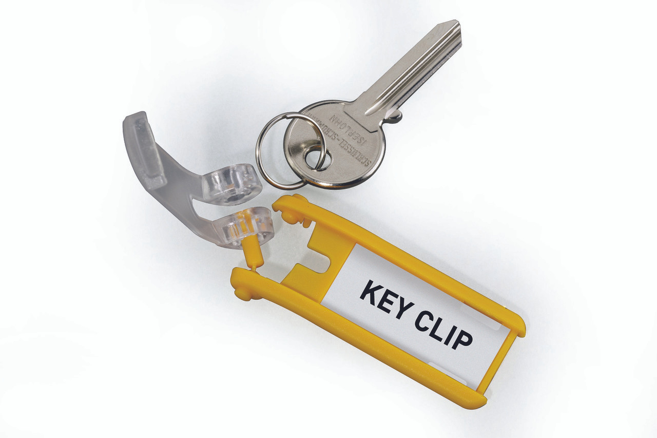 Key Tags for Key Cabinets, Yellow - 6 pack
