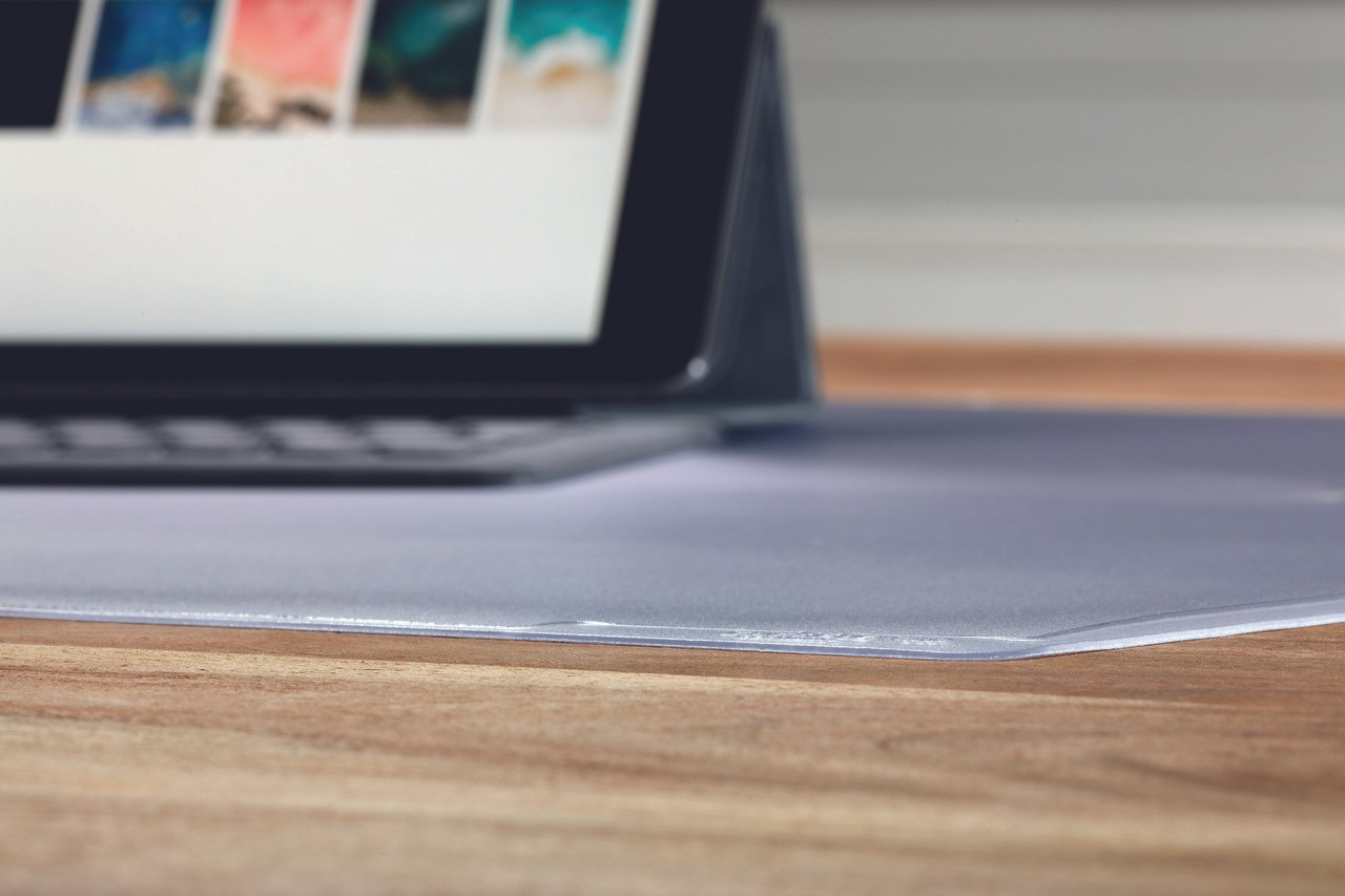 Desk Pad with Transparent Overlay, Writeable Transparent