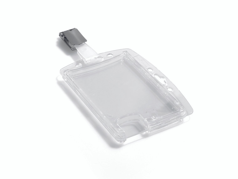 Dual Shell-Style ID Card Holder with Strap Clip - 25 box