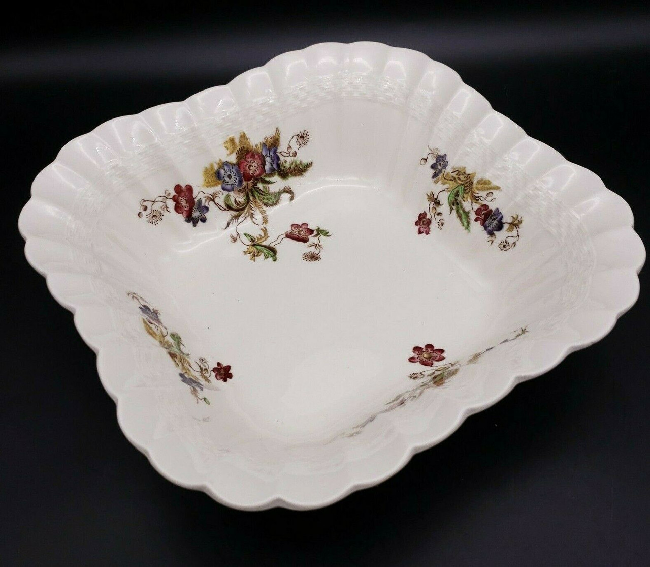 9" Spode Wicker Lane Basket Weave Square Vegetable Bowl - Vintage Loft