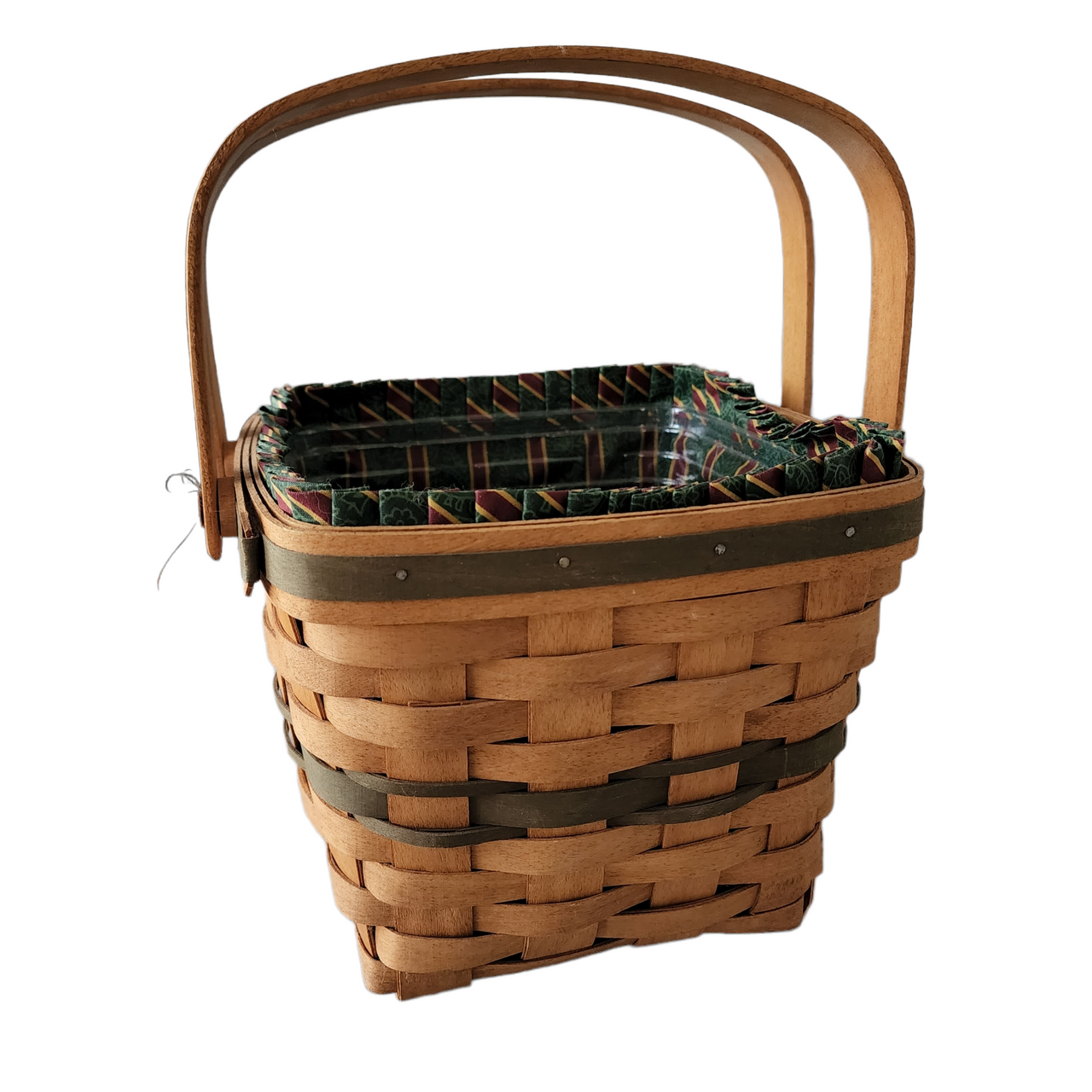 LONGABERGER Green Cranberry Basket with Liner and Protector